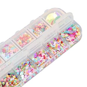 Tgoon Art Glitter Sequins, Portable Shiny Nail Decals Flakes for Nail Art Craft Makeup