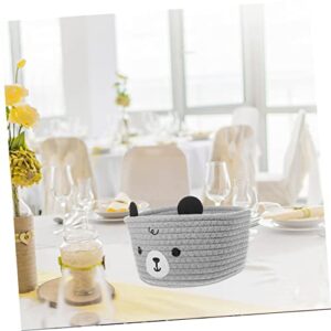 FONDOTIN Cotton Rope Storage Basket Woven Basket Baby Storage Bin Laundry Basket for Baby Cat Baskets Sundries Basket Baby Nursery Organizers Grey Storage Organizer No Lid Basket Manual