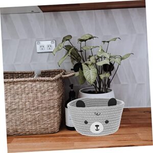 FONDOTIN Cotton Rope Storage Basket Woven Basket Baby Storage Bin Laundry Basket for Baby Cat Baskets Sundries Basket Baby Nursery Organizers Grey Storage Organizer No Lid Basket Manual