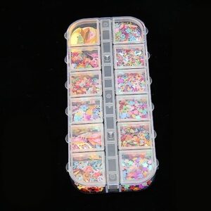 Okuyonic Nail Decals Flakes, Portable Attractive Decoration Art Glitter Sequins for Nail Art Craft Makeup