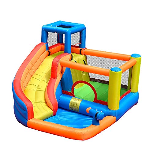 Bouncy Castle, Bouncy Castles Children's Inflatable Castle Home Trampoline Indoor and Outdoor Jumping Bed Kindergarten Slide Playground (Orange 320×280×210Cm)