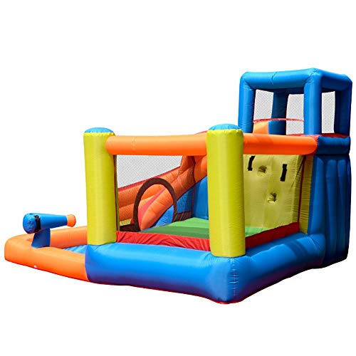 Bouncy Castle, Bouncy Castles Children's Inflatable Castle Home Trampoline Indoor and Outdoor Jumping Bed Kindergarten Slide Playground (Orange 320×280×210Cm)