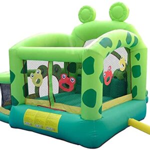 Bouncy Castle, Castle with Slide Indoor and Outdoor Children's Castle Trampoline Inflatable Castle Slide Playground for Home Inflatable Bouncy Castle (Green 330×300×225Cm)