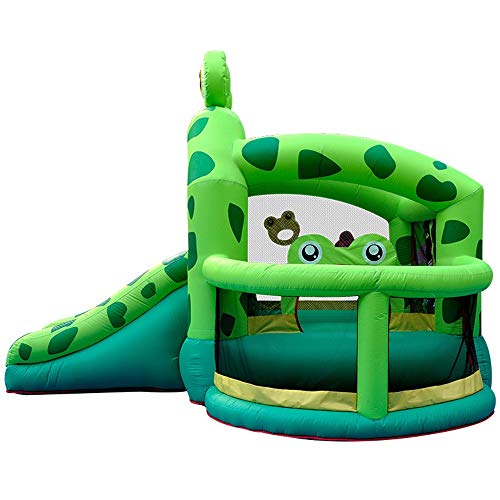 Bouncy Castle, Inflatable Castle Indoor and Outdoor Children's Castle Trampoline Inflatable Castle Slide Playground for Home Children's Playground Inflatable Castle (Green 330×300×225Cm)