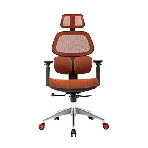 HALOU Executive Office Chair - High Back Office Chair with Footrest and Thick Padding - Reclining Computer Chair with Ergonomic Segmented Back, Black (Color : E)