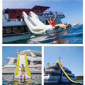 VOMCIZI PVC Outdoor Large Inflatable Slide, Playground Theater Game Electric Air Pump Ladder Suitable for Sea and Lake Floating,15Ft/4.5M