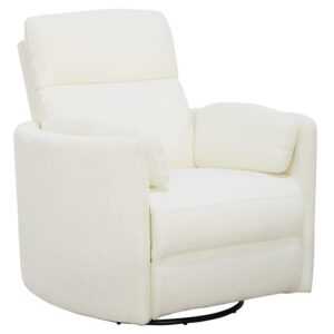 parker living radius fabric power swivel glider recliner in revel oyster/white