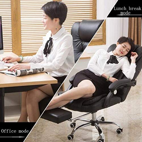 DCOT High-Back Executive Swivel Office Computer Desk Chair - Black with Pewter Finish