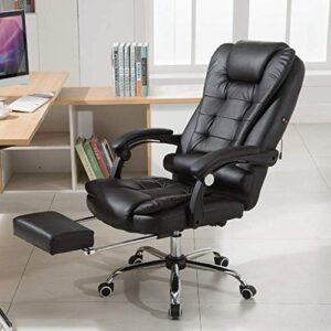 DCOT High-Back Executive Swivel Office Computer Desk Chair - Black with Pewter Finish