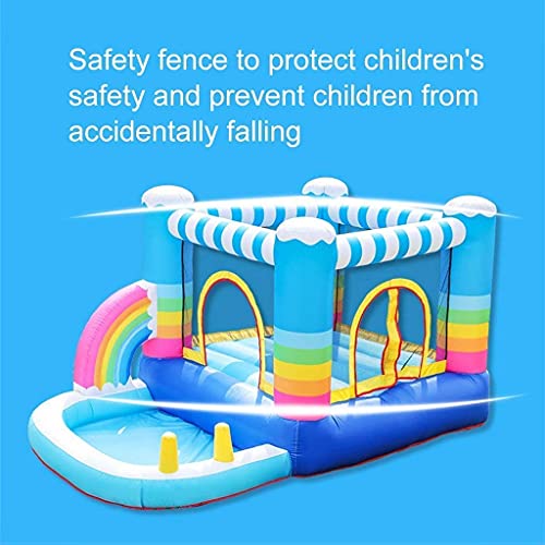 Children's Inflatable Castle Rainbow Inflatable Trampoline Indoor Mini Castle Children's Playground Kindergarten Indoor and Outdoor Toy Playgroundcolors, 290X200X