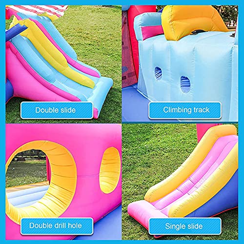 Bouncy Castles Inflatable Castle Family Children's Playground Outdoor Play Equipment Small Trampoline Slide Combination Inflatables20X275X205Cm,