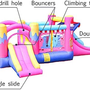 Bouncy Castles Inflatable Castle Family Children's Playground Outdoor Play Equipment Small Trampoline Slide Combination Inflatables20X275X205Cm,