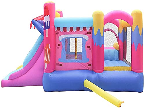 Bouncy Castles Inflatable Castle Family Children's Playground Outdoor Play Equipment Small Trampoline Slide Combination Inflatables20X275X205Cm,