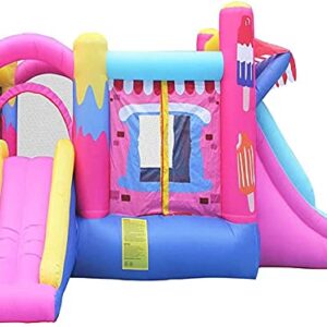 Bouncy Castles Inflatable Castle Family Children's Playground Outdoor Play Equipment Small Trampoline Slide Combination Inflatables20X275X205Cm,