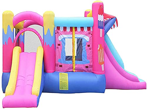 Bouncy Castles Inflatable Castle Family Children's Playground Outdoor Play Equipment Small Trampoline Slide Combination Inflatables20X275X205Cm,