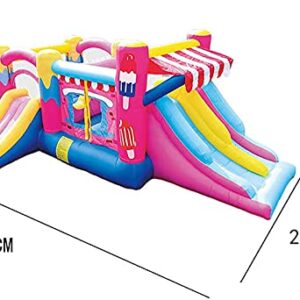 Bouncy Castles Inflatable Castle Family Children's Playground Outdoor Play Equipment Small Trampoline Slide Combination Inflatables20X275X205Cm,