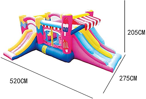 Bouncy Castles Inflatable Castle Family Children's Playground Outdoor Play Equipment Small Trampoline Slide Combination Inflatables20X275X205Cm,