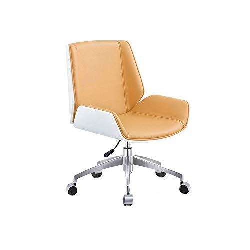 ZLBYB Adjustable Desk Executive Swivel Chair Home Office Furniutre Computer Task Chair Bendwood Leather Armchair (Color : D)