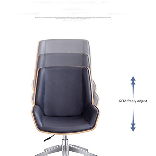 ZLBYB Adjustable Desk Executive Swivel Chair Home Office Furniutre Computer Task Chair Bendwood Leather Armchair (Color : D)