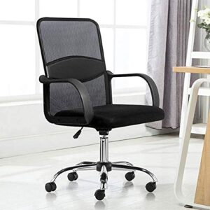 ZLBYB Office Chair Black,Ergonomic Desk Chair with Armrest Computer Chair with Lumbar Support Mid Back Home Office Swivel Mesh Chair (Color : Gray)