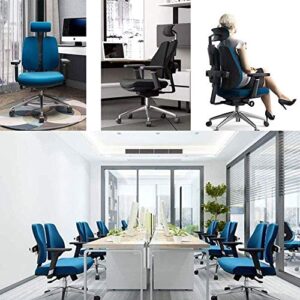 ZLBYB Creative Computer Chair Ergonomic Spine Chair Simple Waist Double Back Chair Mesh Office Chair (Color : Blue)