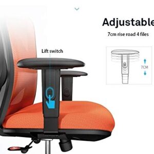 JFGJL Executive Office Chair - High Back Office Chair with Footrest and Thick Padding - Reclining Computer Chair with Ergonomic Segmented Back, Black