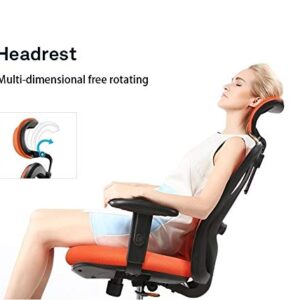 JFGJL Executive Office Chair - High Back Office Chair with Footrest and Thick Padding - Reclining Computer Chair with Ergonomic Segmented Back, Black