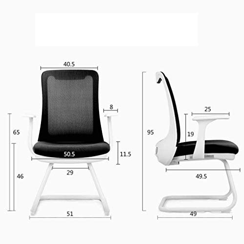 ZLBYB Conference Chair Office Chair Meeting Room Training Chair Arched Computer Mesh Chair Executive Reception Chair with Sled Base (Color : E)