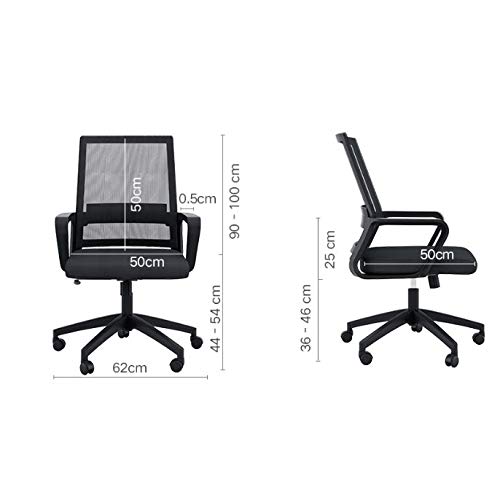 ZLBYB Desk Chair Mesh Computer Chair with Lumbar Support Arms Cute Swivel Rolling Task Mid Back Executive Chair for Women Men Adults Girls