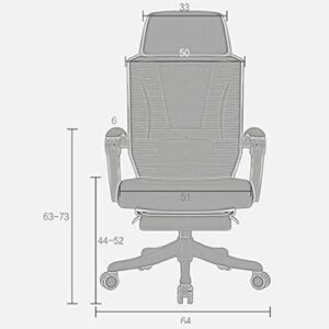 JFGJL Home Reclining Office Chair Capacity Ergonomic Computer Mesh Recliner Executive Swivel Office Desk Chair Task Chair (Color : D)