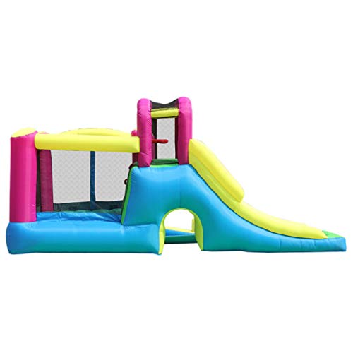 Inflatable Castle,Multifunctional Trampoline Child Slide Outdoor Playground Home Trampoline Children Play Fence,Colors,485 * 230 * 223Cm