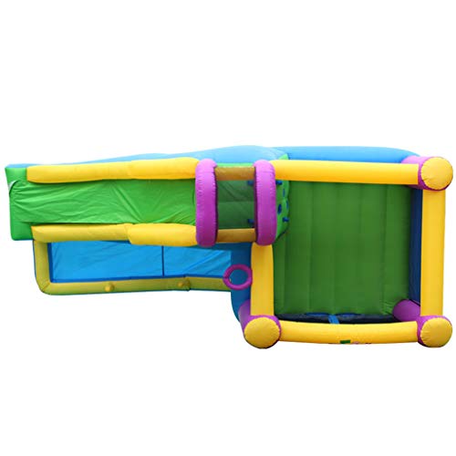 Inflatable Castle,Multifunctional Trampoline Child Slide Outdoor Playground Home Trampoline Children Play Fence,Colors,485 * 230 * 223Cm