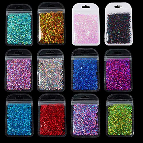 lixuesong Flakes Chunky Glitter Sequins Chunky Resin Fillers DIY Nail Art Resin Supplies Epoxy Resin Fillers for DIY Mixed Sequins