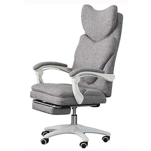 ZLBYB High-Back Executive Swivel Office Desk Chair with Ribbed Upholstery - White, Lumbar Support, Style, Certified