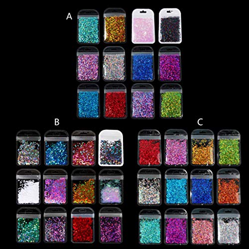 lixuesong Flakes Chunky Glitter Sequins Chunky Resin Fillers DIY Nail Art Resin Supplies Epoxy Resin Fillers for DIY Mixed Sequins