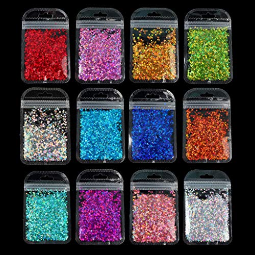 lixuesong Flakes Chunky Glitter Sequins Chunky Resin Fillers DIY Nail Art Resin Supplies Epoxy Resin Fillers for DIY Mixed Sequins