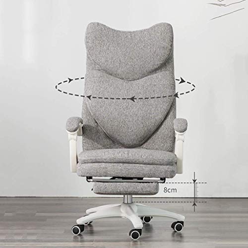 ZLBYB High-Back Executive Swivel Office Desk Chair with Ribbed Upholstery - White, Lumbar Support, Style, Certified