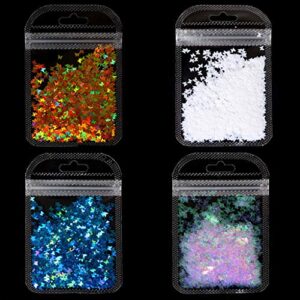 lixuesong Flakes Chunky Glitter Sequins Chunky Resin Fillers DIY Nail Art Resin Supplies Epoxy Resin Fillers for DIY Mixed Sequins