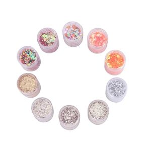 fomiyes 10pcs nail art glitter sequins makeup sets gel nail sticker body stickers nail diamonds rhinestones glitter powder for nail rhinestone stickers aluminum foil flakes cosmetic gem