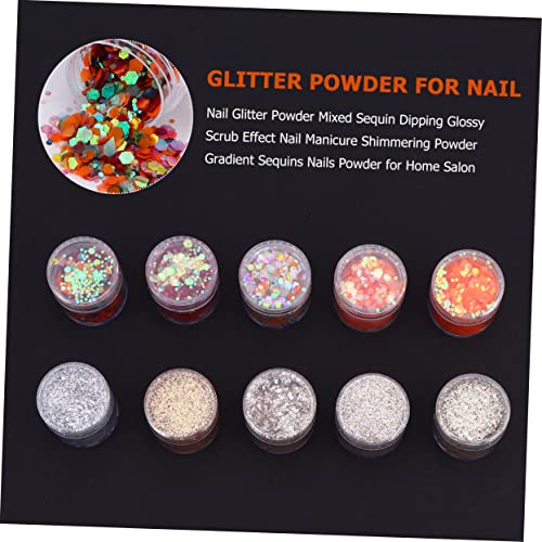 FOMIYES 10pcs Nail Art Glitter Sequins Makeup Sets Gel Nail Sticker Body Stickers Nail Diamonds Rhinestones Glitter Powder for Nail Rhinestone Stickers Aluminum Foil Flakes Cosmetic Gem