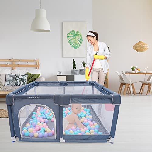 CONMIXC Baby Playpen, 50x50 inch Playpen for Babies and Toddlers, Baby Play Pen Play Yard, Baby Fence, Baby Gate Playpen, Kids Activity Center