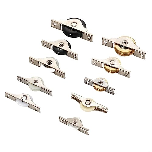 Bathroom Kitchen Sliding Door Roller Wardrobe Copper Runners Window Caster Wheel Pulley for Cabinet Furniture Hardware 2Pcs (Color : A1)