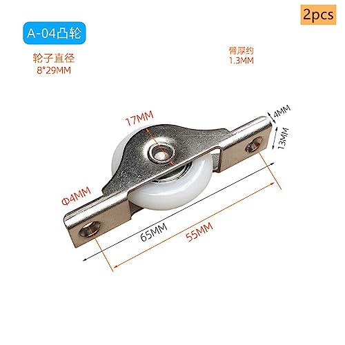 Bathroom Kitchen Sliding Door Roller Wardrobe Copper Runners Window Caster Wheel Pulley for Cabinet Furniture Hardware 2Pcs (Color : A4)