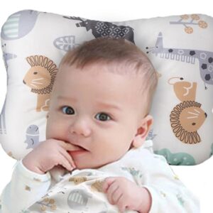 WelsLife Soft Hypoallergenic Cover Organic Cotton Baby Pillow Machine Washable (Animal World)