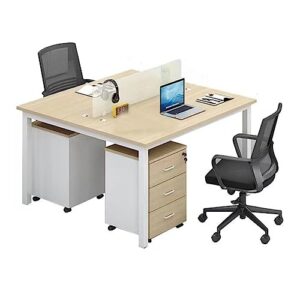 rehoof 2 person work desk and chair set, 5-in-1 office study desk work station table with partition,locked file cabinet, executive desk business furniture