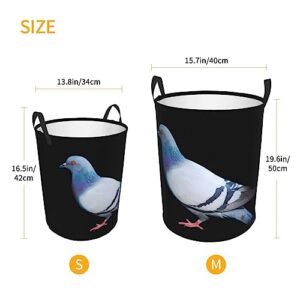 Pigeon Laundry Basket Protable Circular Laundry Hamper Storage Bin Organizer With Handles For Bathroom,Bedroom Clothes