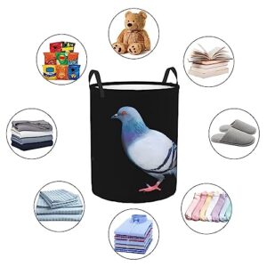 Pigeon Laundry Basket Protable Circular Laundry Hamper Storage Bin Organizer With Handles For Bathroom,Bedroom Clothes