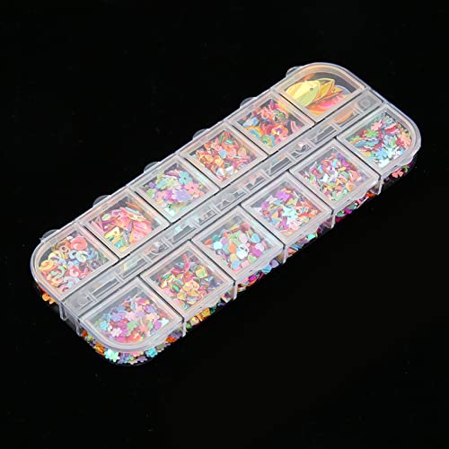 Art Glitter Sequins, Shiny Nail Decals Flakes Decoration Portable Practical for Nail Art Craft Makeup