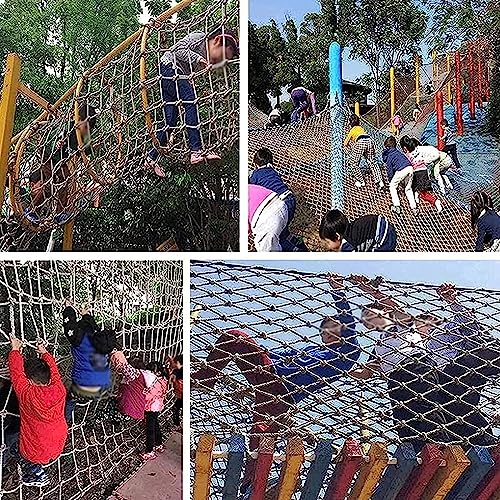 EkiDaz HXRW Rope Net Protective Safety Net Climbing Net for Kids Climbing Cargo Netting Obstacle Course Training Climbing Net Playground Sets for Backyards (Size : 4 * 5m(12.12 * 15.15ft))