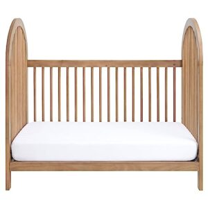 Oxford Baby Everlee Modern High Arch 3-in-1 Convertible Island Crib with Round Spindles, Honey Wood